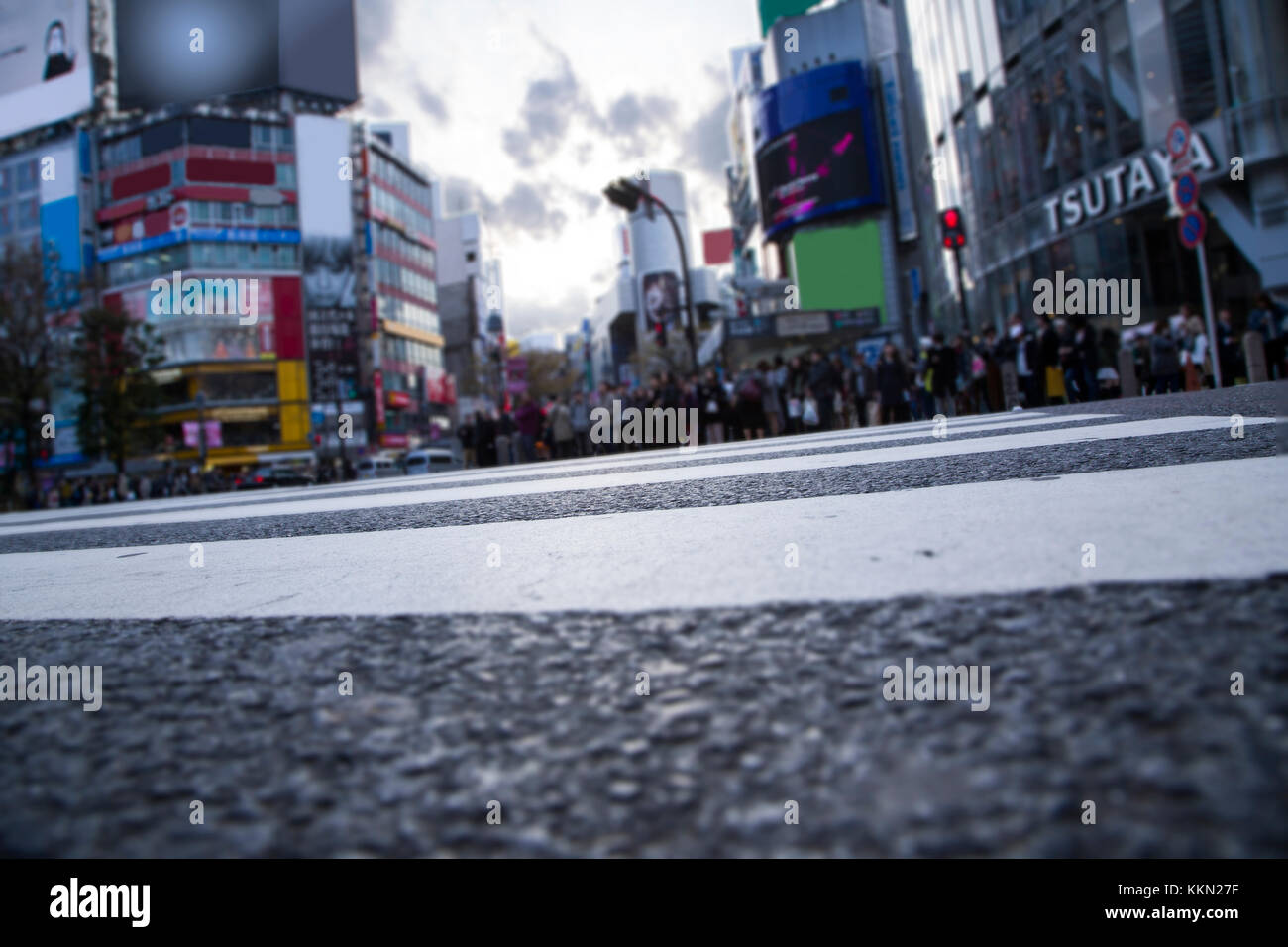 Shibuya cross from bottom view Stock Photo - Alamy