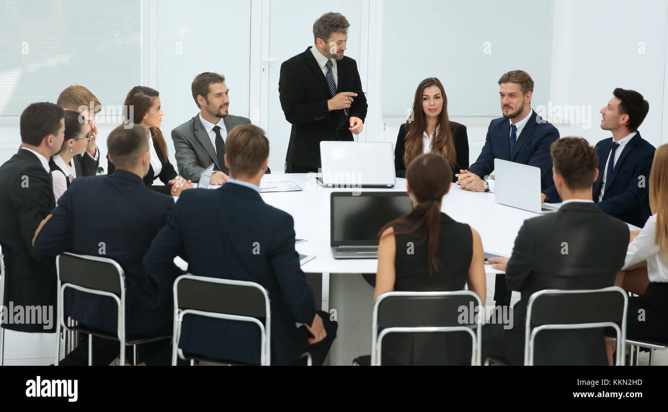 business negotiations at the round table Stock Photo - Alamy