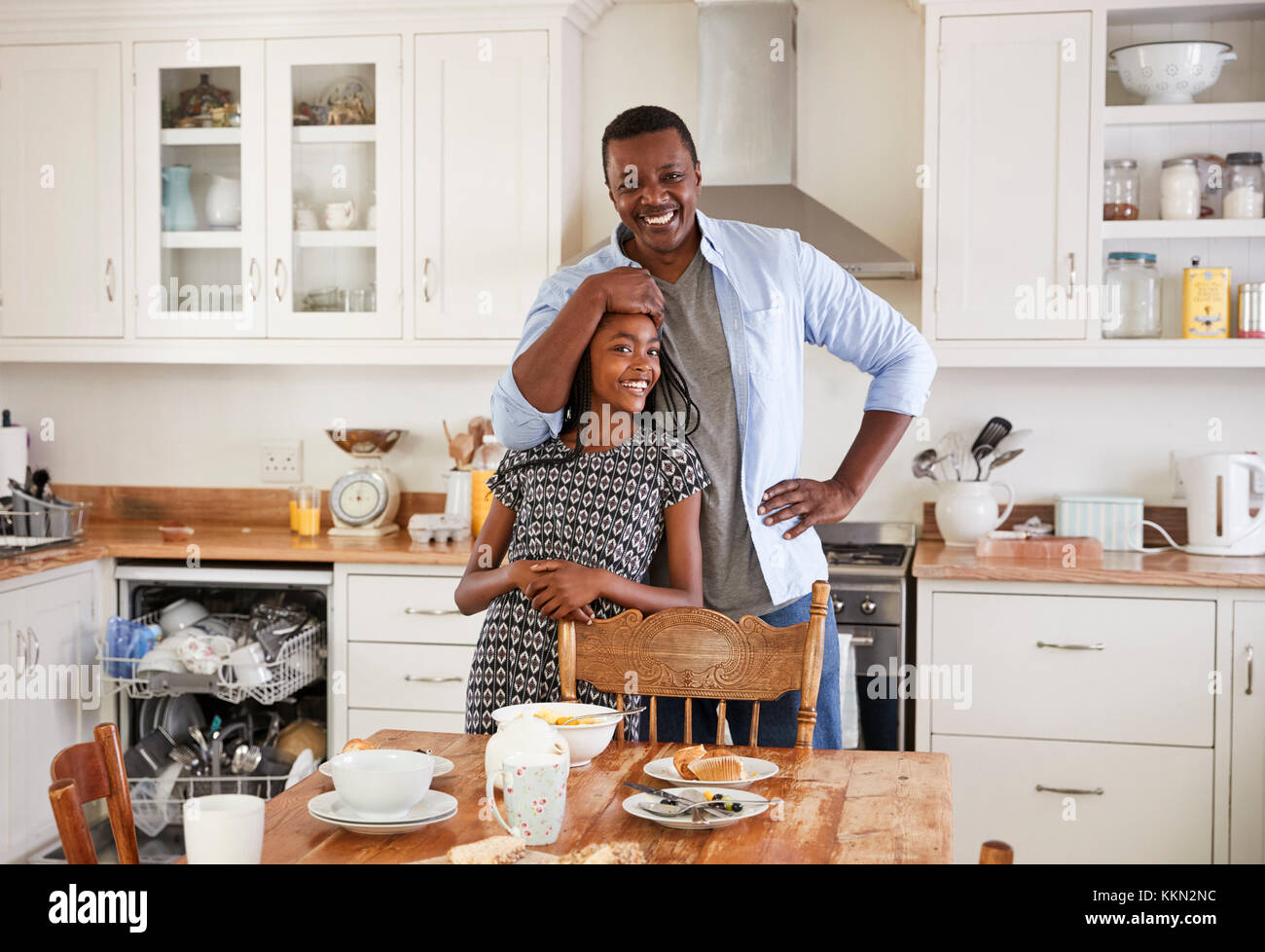 Children helping father chore hi-res stock photography and images - Alamy