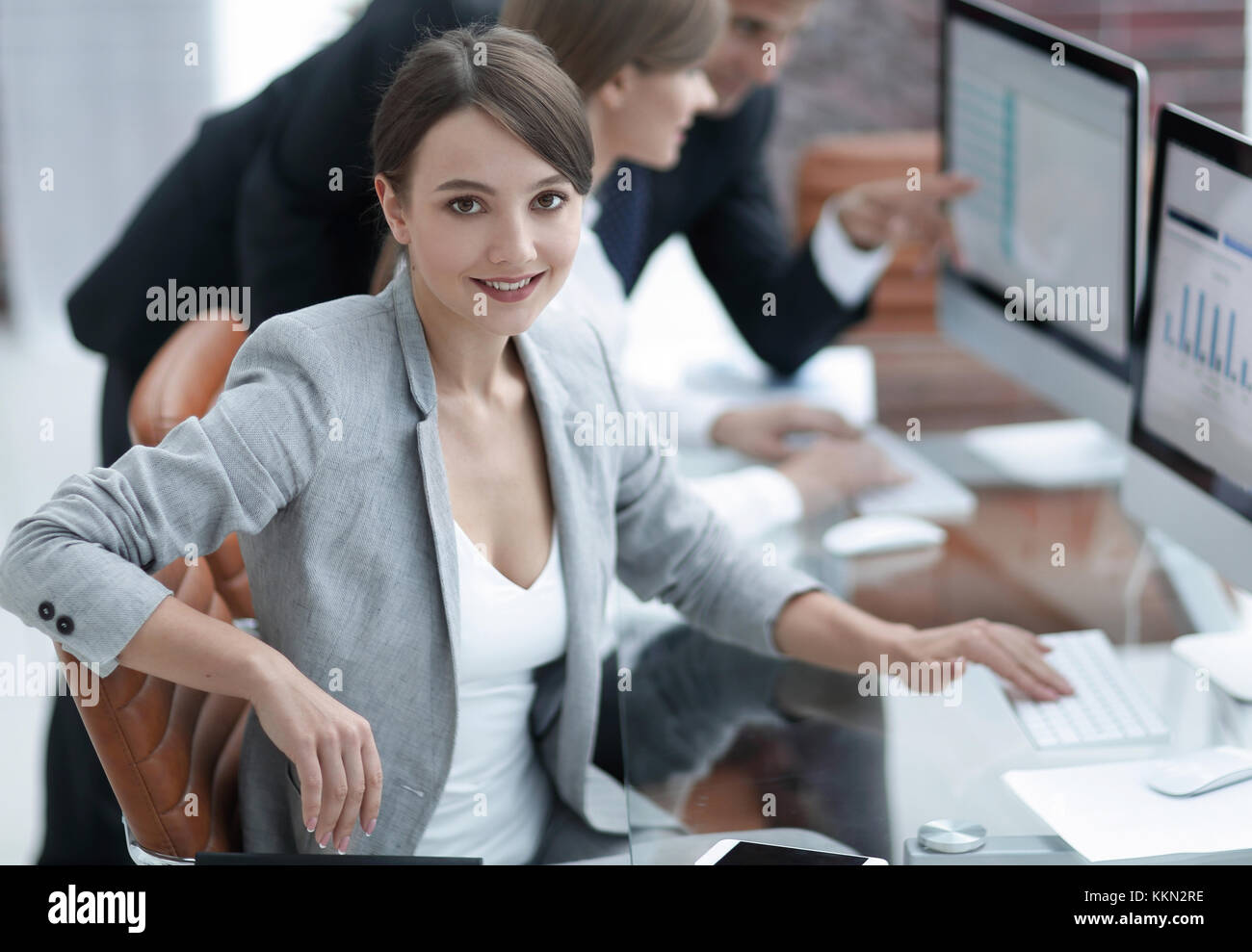 portrait of successful business women in the workplace Stock Photo - Alamy