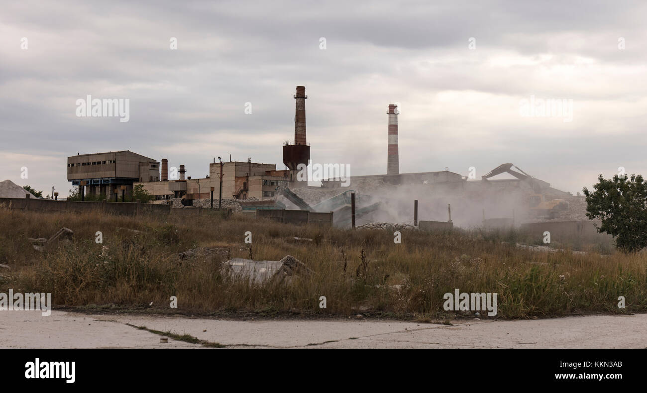 old USSR factory exterior, industry Stock Photo - Alamy