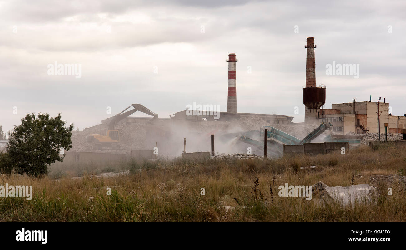 old USSR factory exterior, industry Stock Photo - Alamy