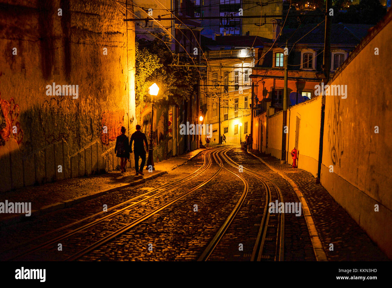 Walking portugal lisbon alley europe hi-res stock photography and ...