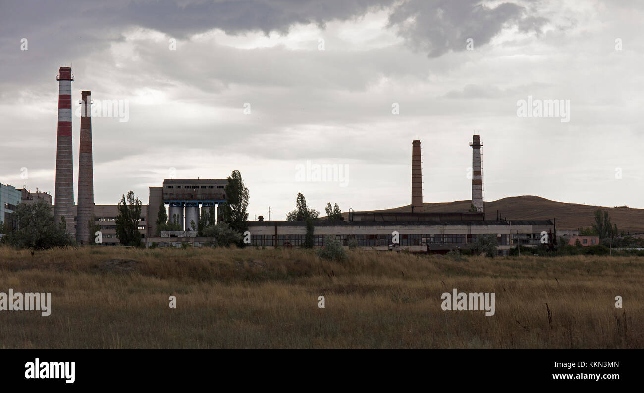 old USSR factory exterior, industry Stock Photo - Alamy