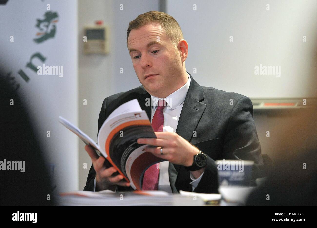 Chris Hazzard MP at the launch of Sinn Fein legal advice which outlines ...