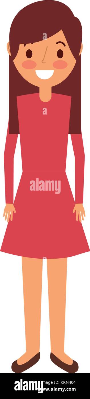 cartoon young girl standing smiling Stock Vector Image & Art - Alamy