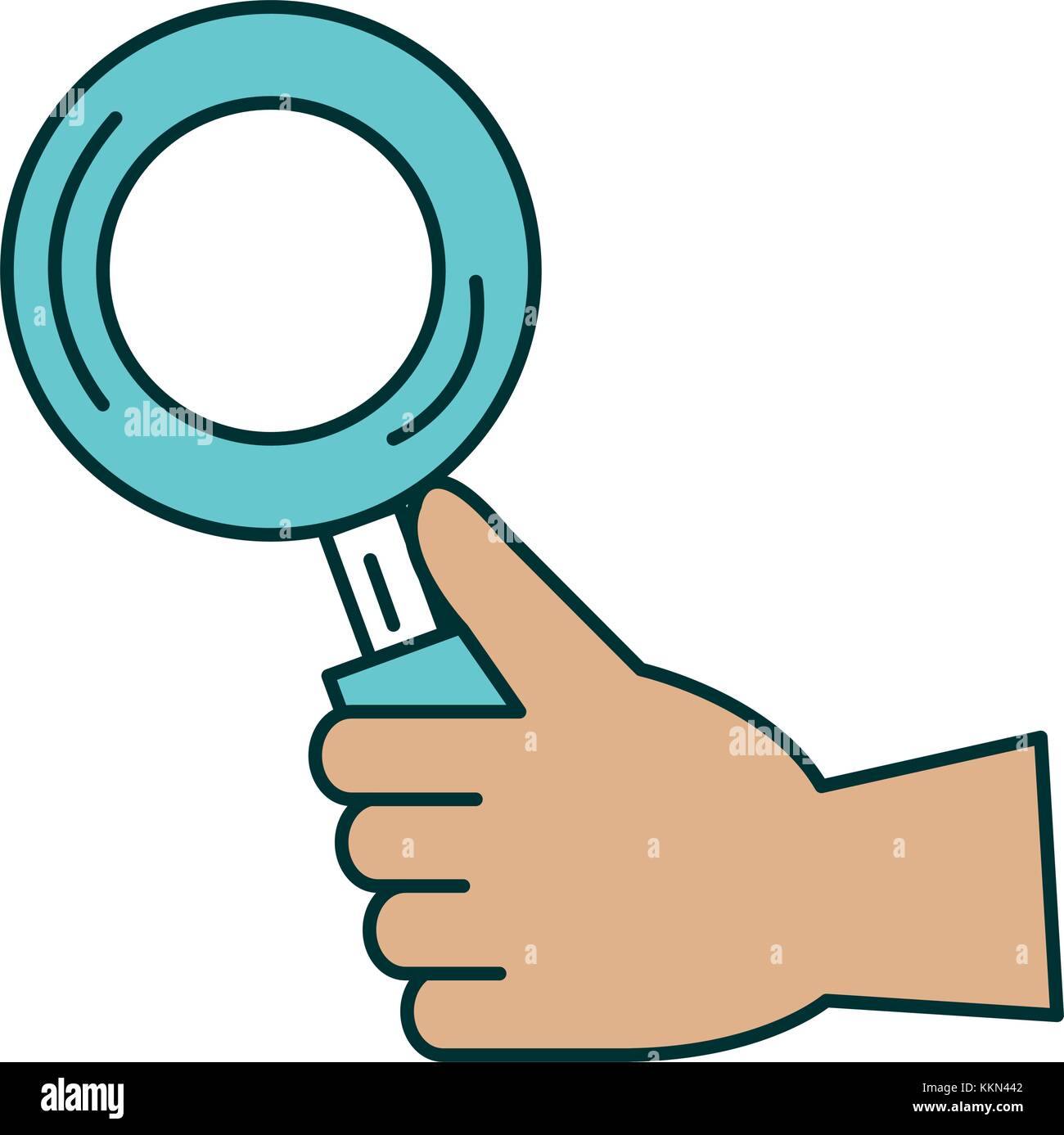 hand with magnifying glass isolated icon vector illustration design ...