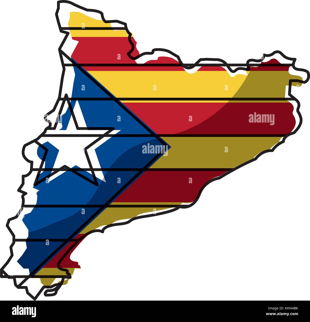 map of catalonia and flag patriotism independence Stock Vector Image ...