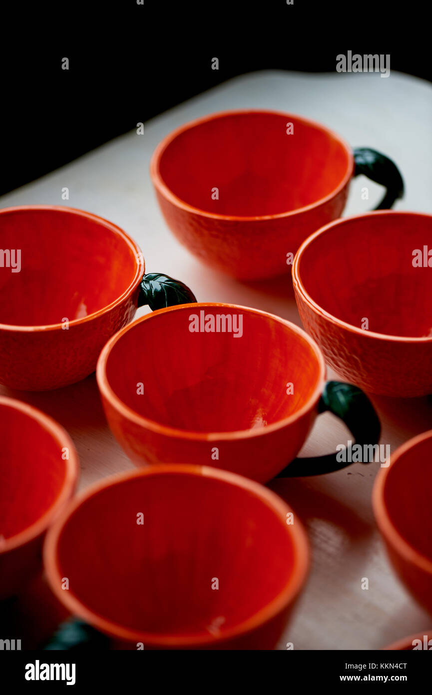 The color of the sun.Warmth. Bright orange dishes in the style of a ...