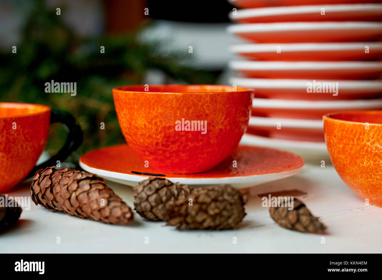 The color of the sun. Warmth. Bright orange dishes in the style of a ...