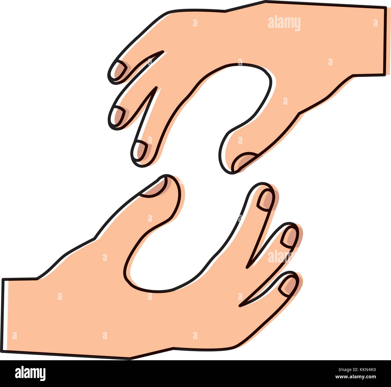 two human hands gesture support design Stock Vector Image & Art - Alamy
