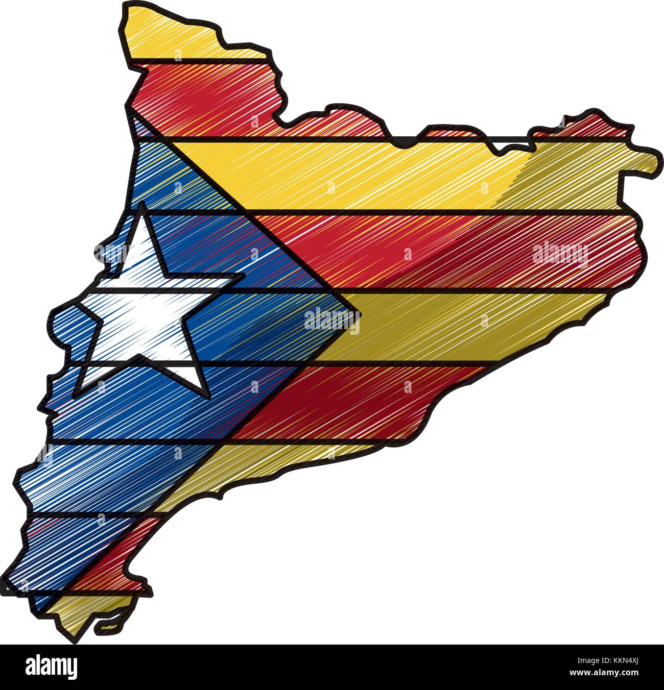 map of catalonia and flag patriotism independence Stock Vector Image ...