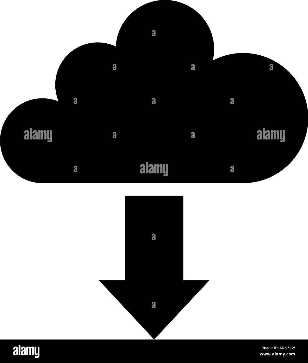 cloud computing with arrow download vector illustration design Stock ...