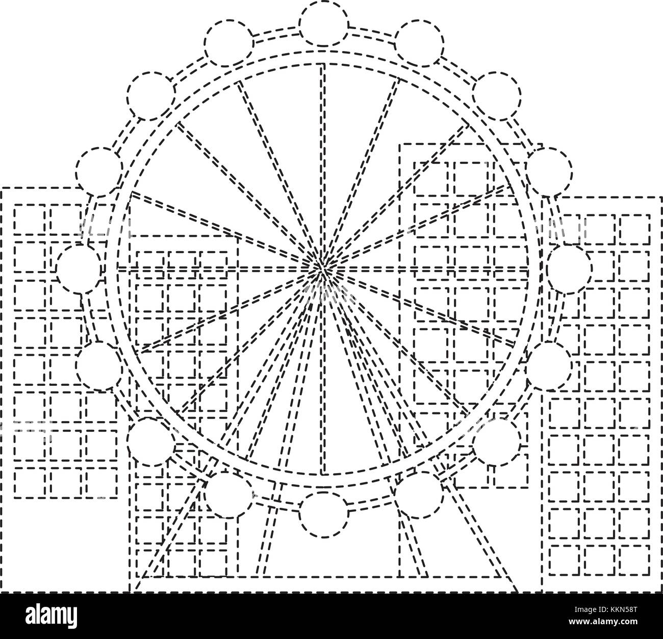 Urban landscape view ferris wheel Stock Vector Images - Alamy