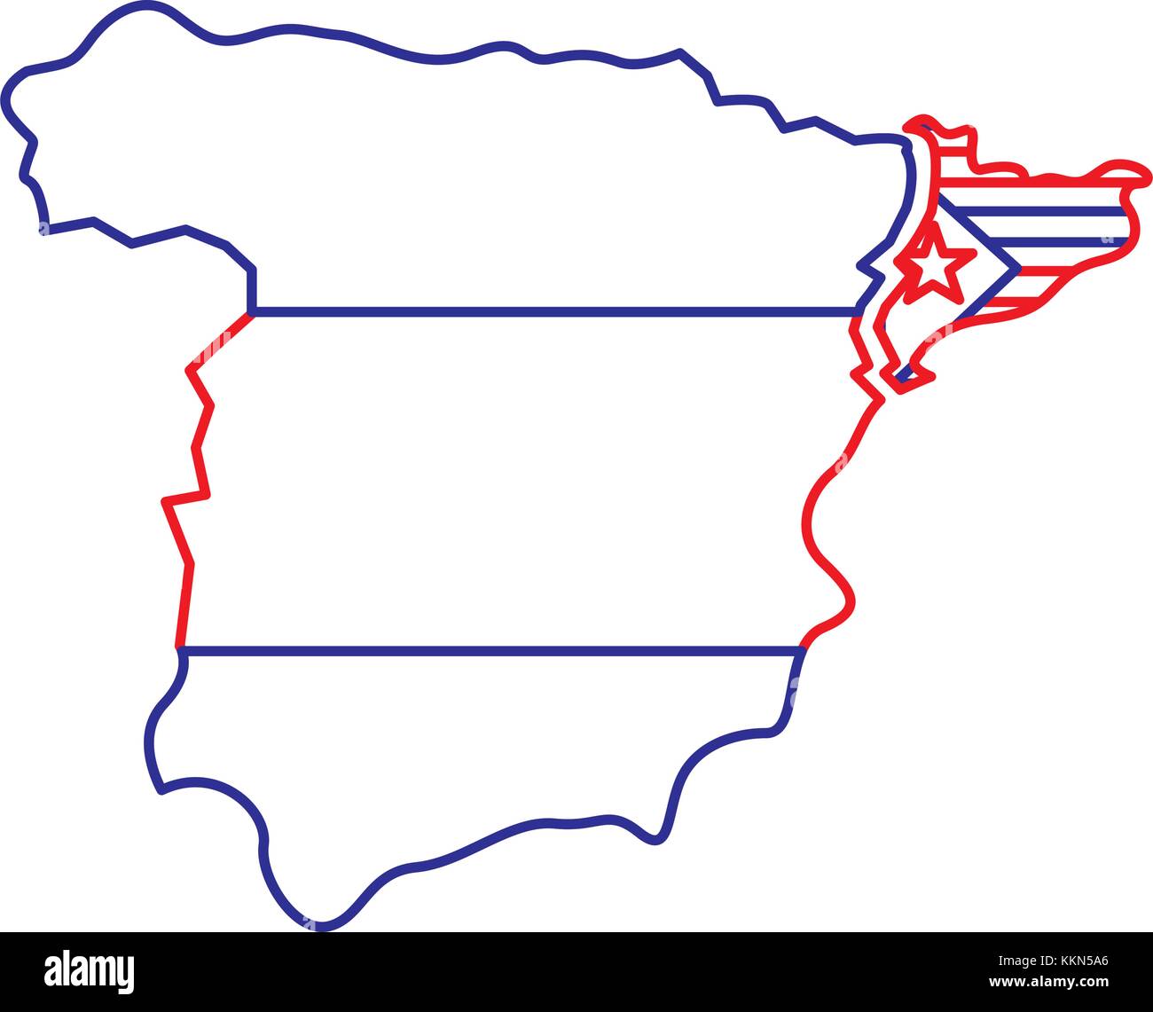 spain map and catalonia flag independence crisis Stock Vector Image ...