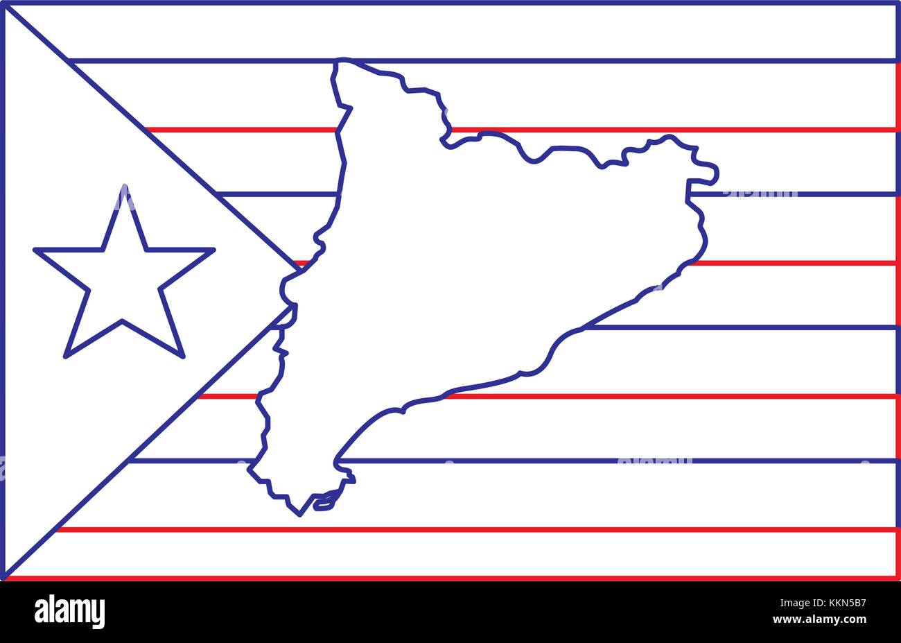 map and flag of catalonia spain independence landmark Stock Vector ...
