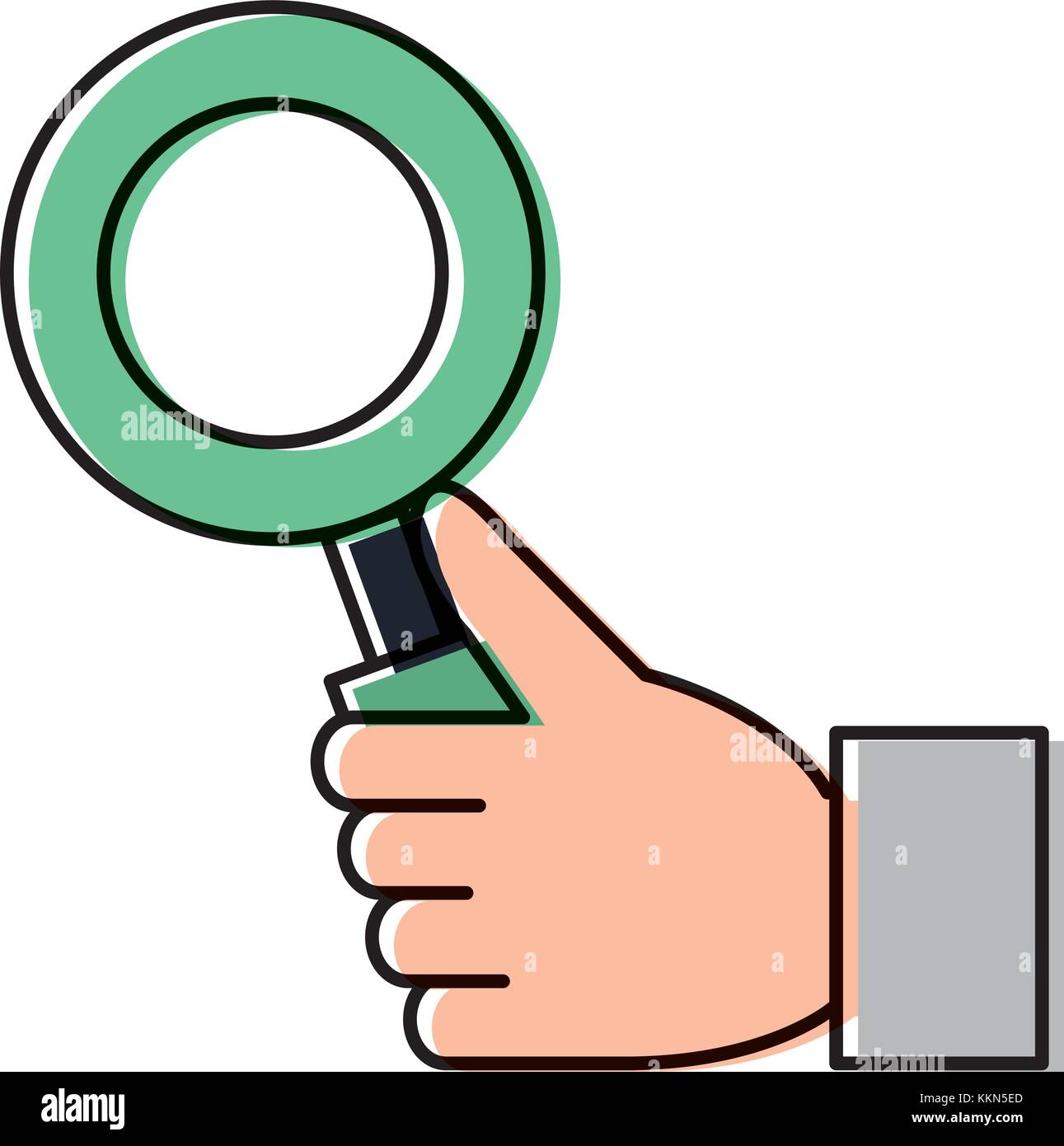 hand with magnifying glass isolated icon Stock Vector Image & Art - Alamy