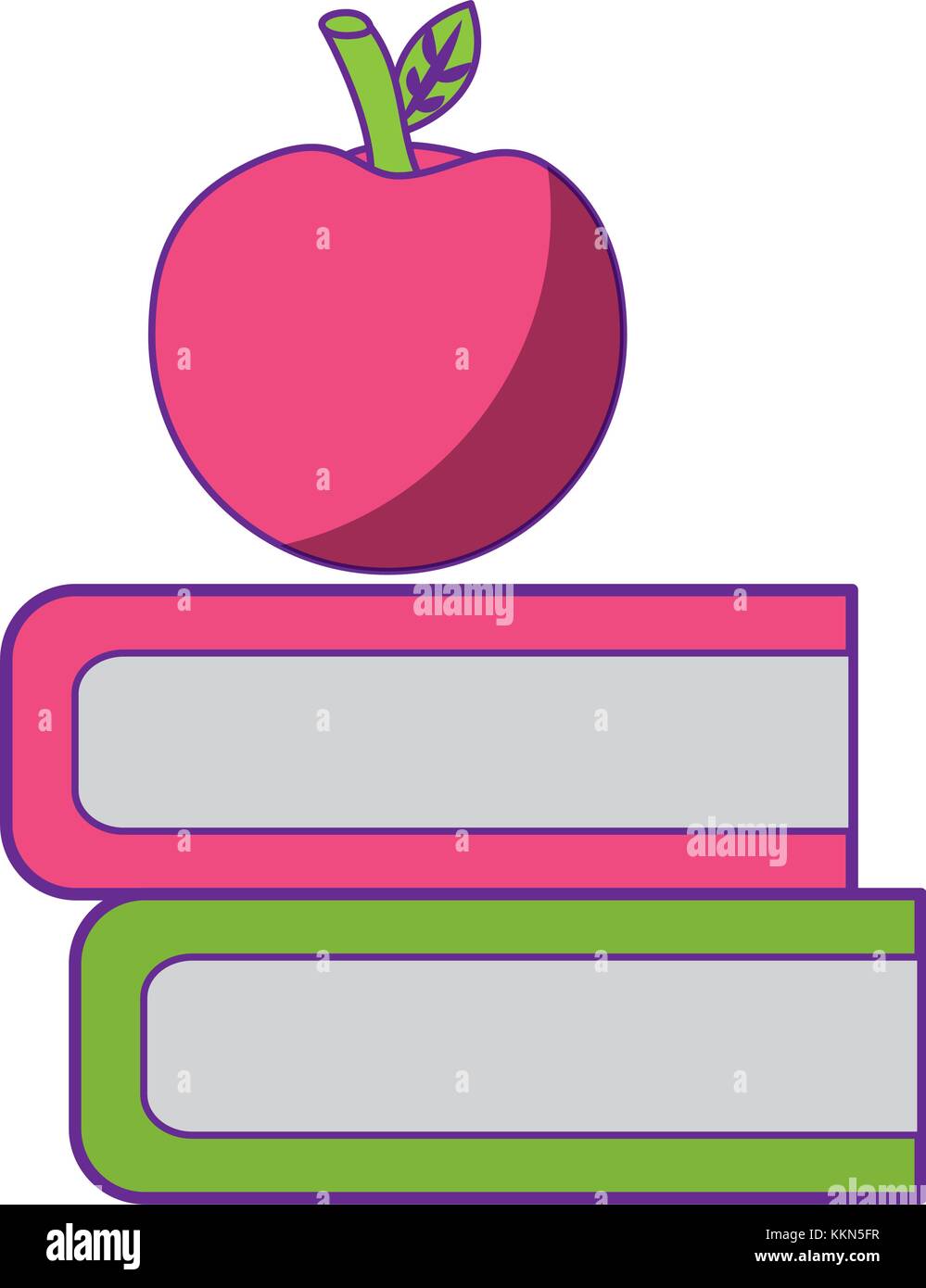 back to school apple and book Stock Vector Image & Art - Alamy