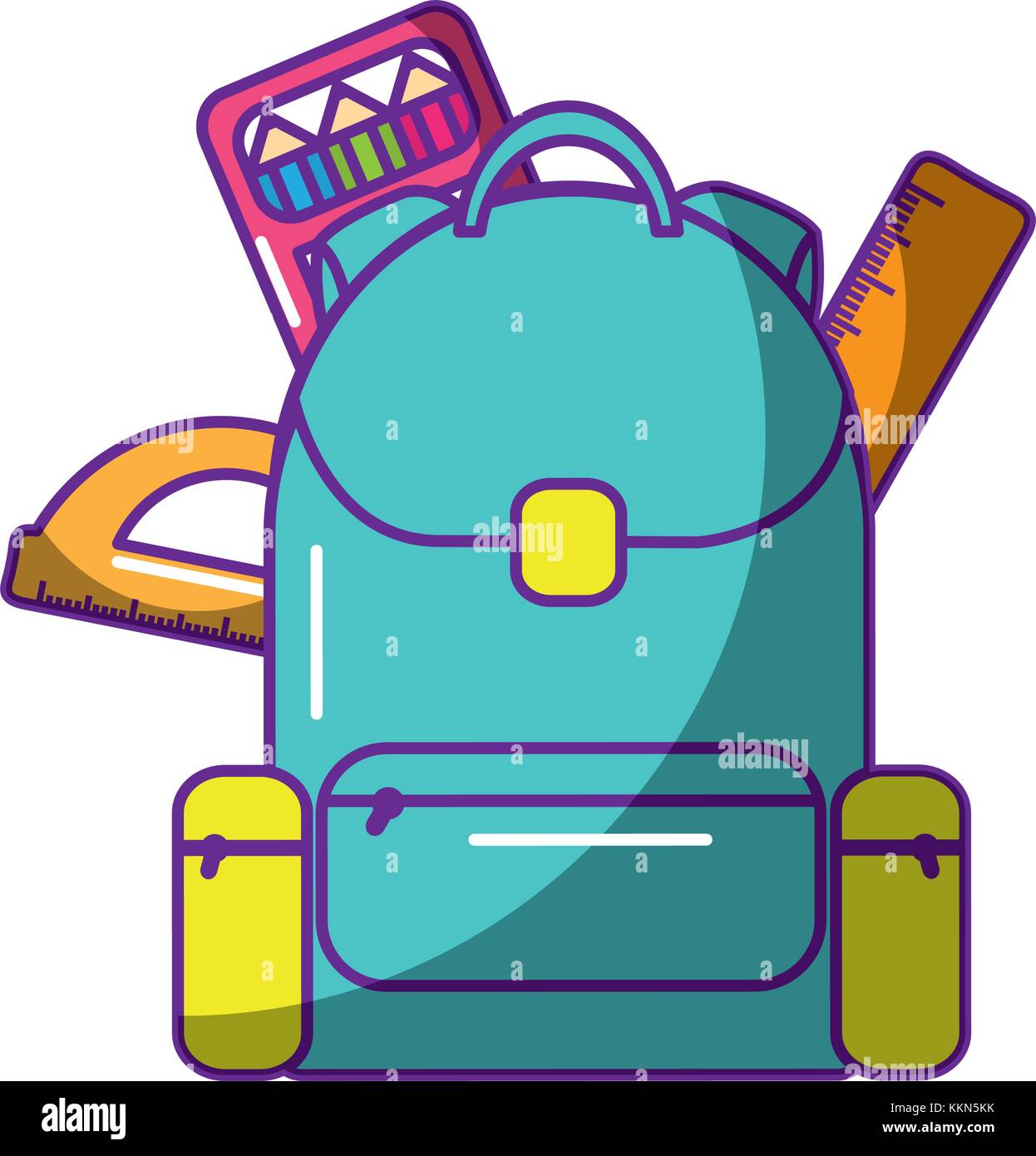 schoolbag with ruler color protractor supplies education and zippers ...