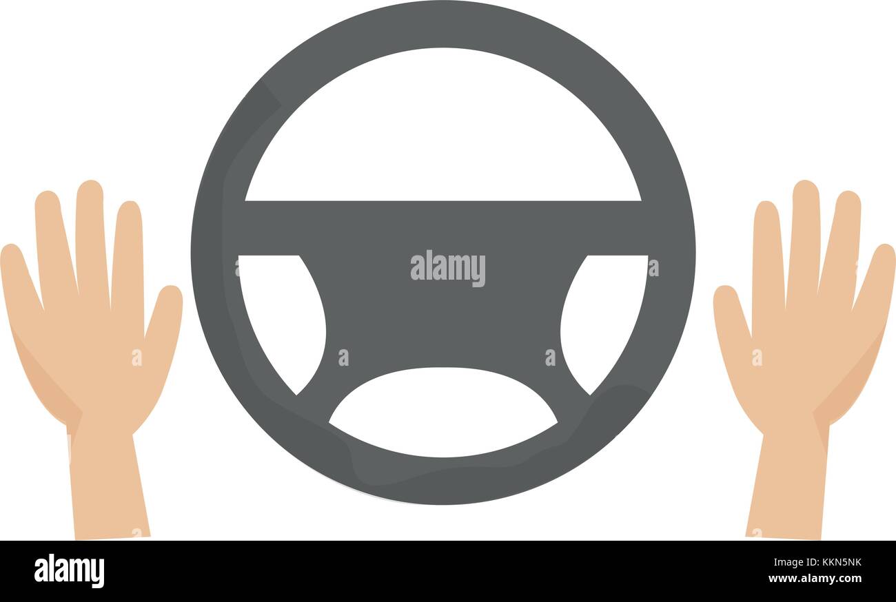 hands driver with steering wheel vector illustration design Stock ...