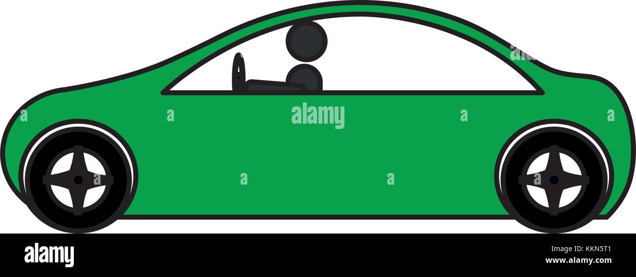 modern car with driver silhouette vector illustration design Stock ...