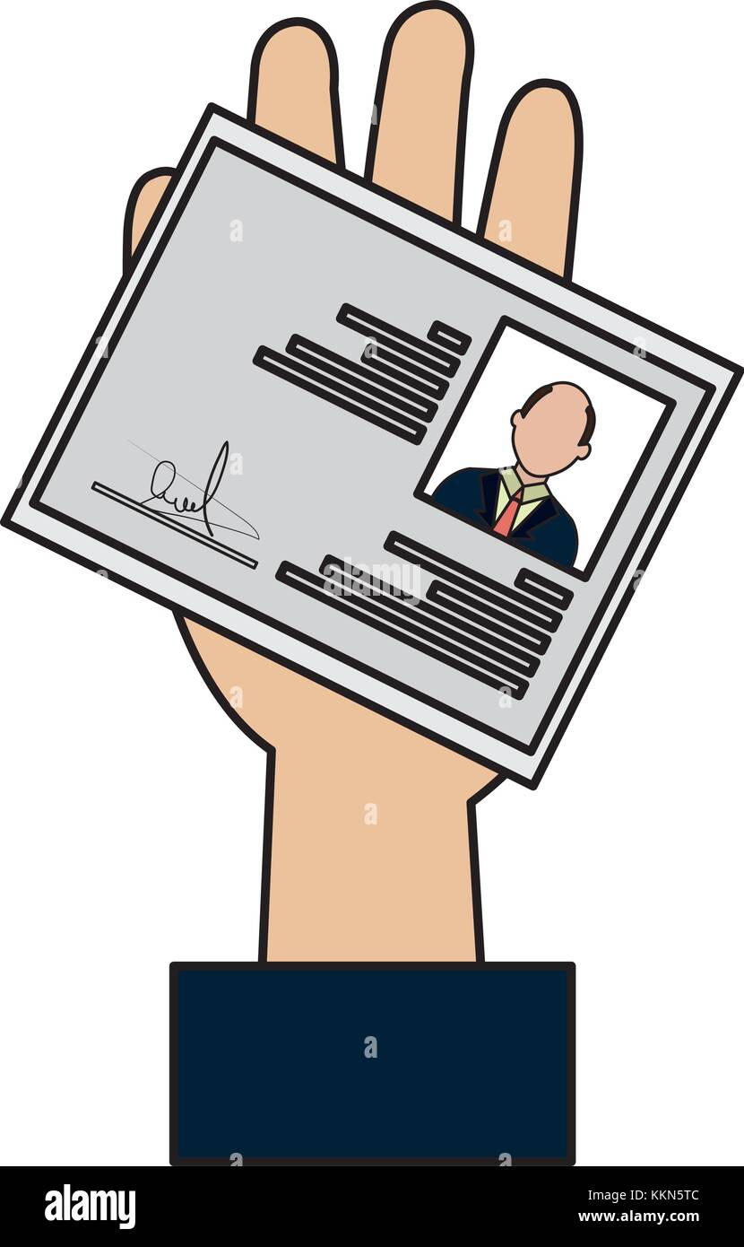 hand with id licence vector illustration design Stock Vector Image ...