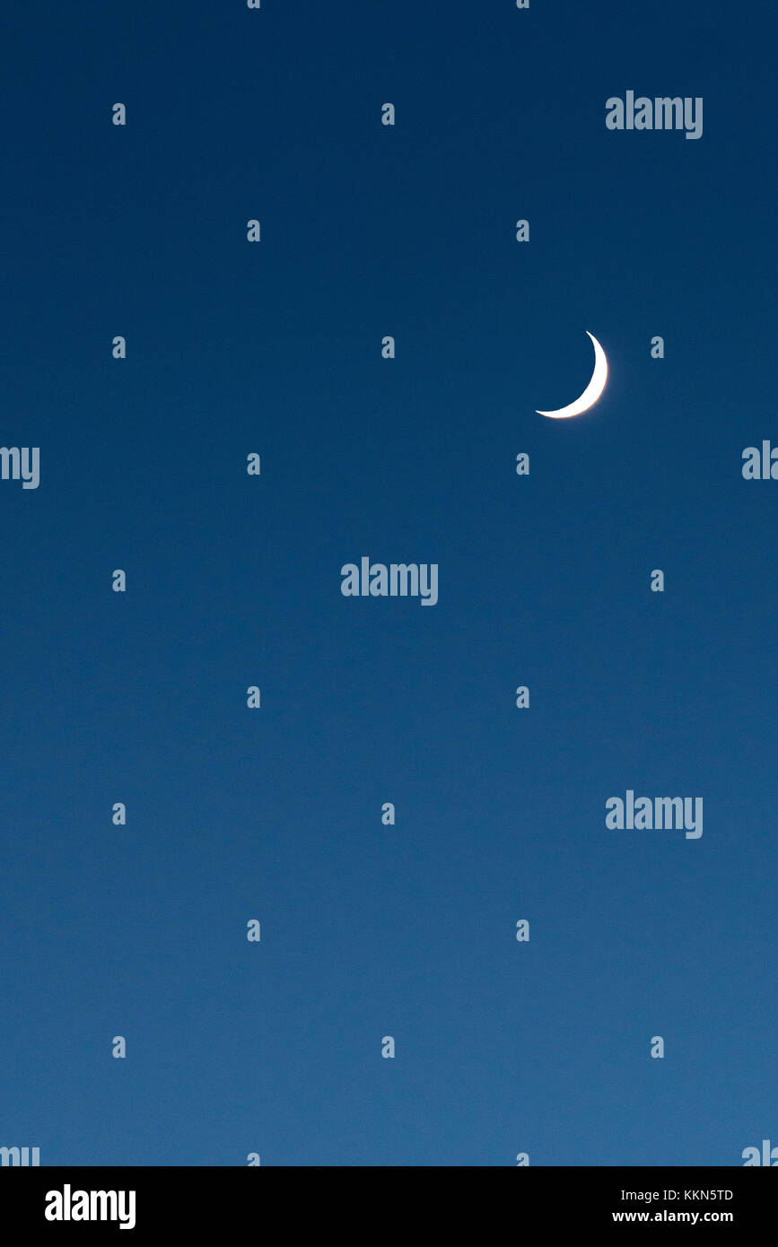 Crescent moon at dusk Stock Photo - Alamy