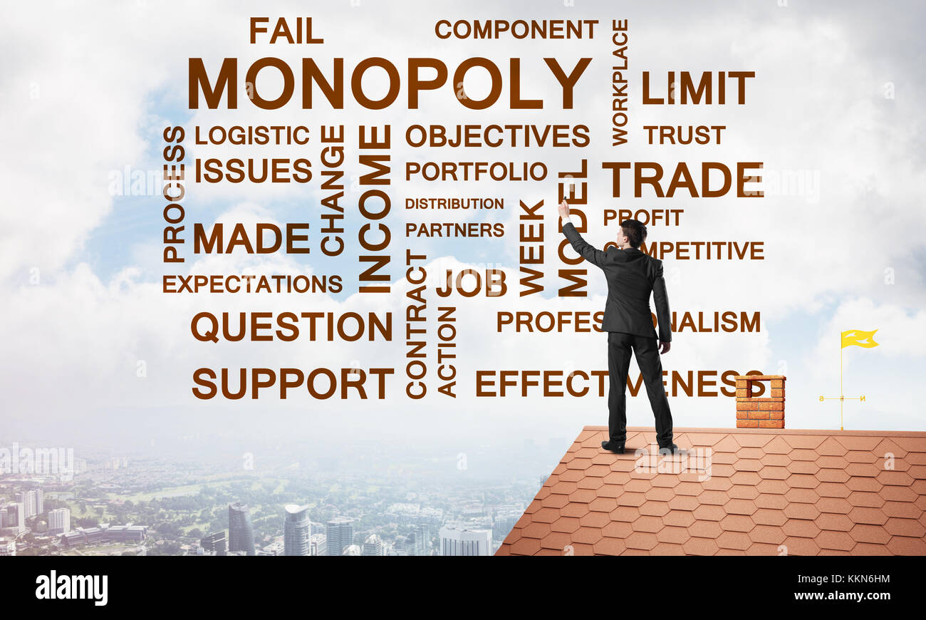 Businessman writing business related and success conceptual words ...