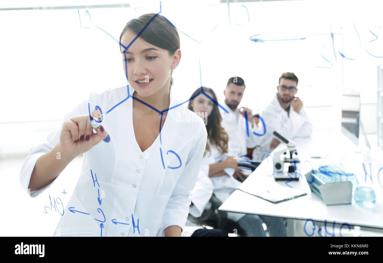 Female scientist makes report hi-res stock photography and images - Alamy