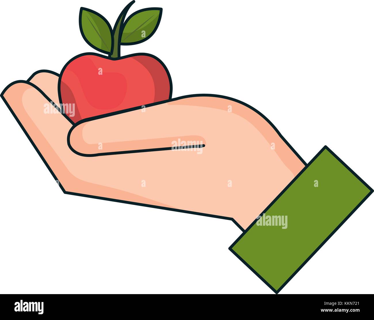 hand with apple icon Stock Vector Image & Art - Alamy