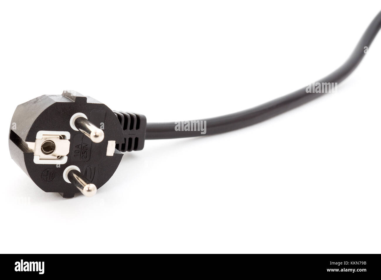 Black electric plug isolated on white background Stock Photo - Alamy