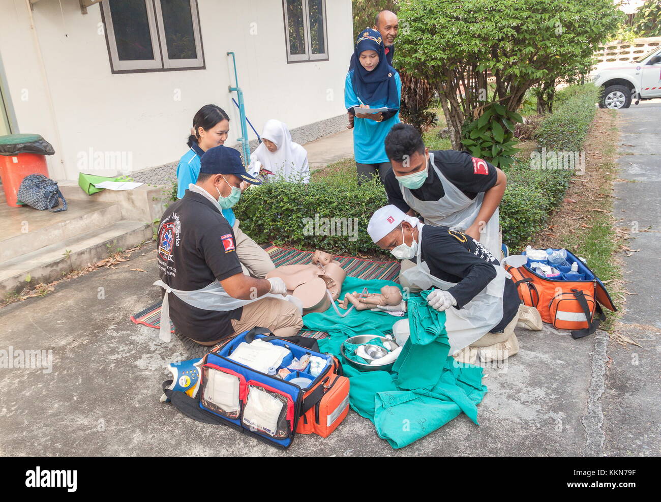 YALA, THAILAND - April 21 : The refresher training to assist in ...