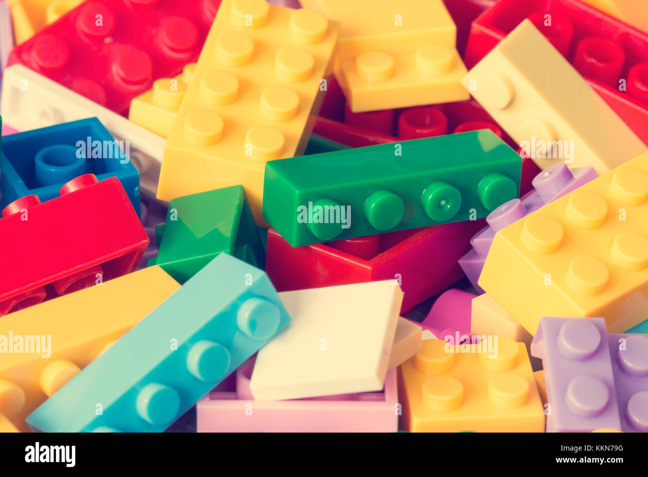 Colored toy bricks background,close-up view Stock Photo - Alamy