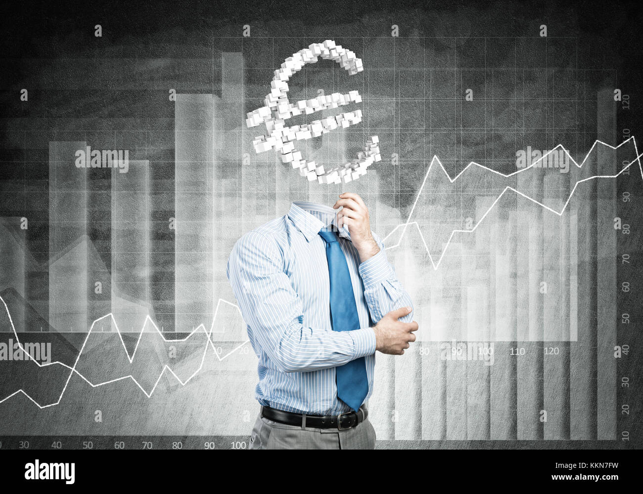 Faceless businessman with euro sign instead of head Stock Photo - Alamy