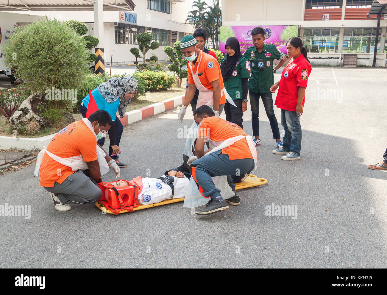 YALA, THAILAND - April 21 : The refresher training to assist in ...