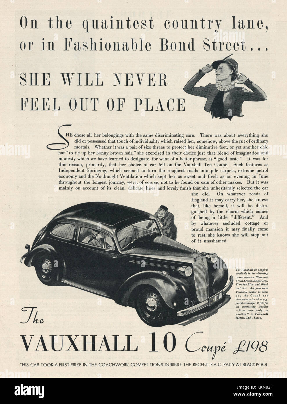 1938 UK Magazine Vauxhall 10 Car Advert Stock Photo - Alamy
