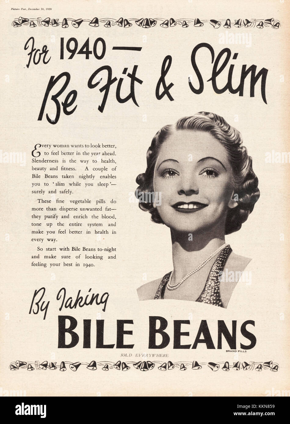 1939 UK Magazine Bile Beans Advert Stock Photo - Alamy