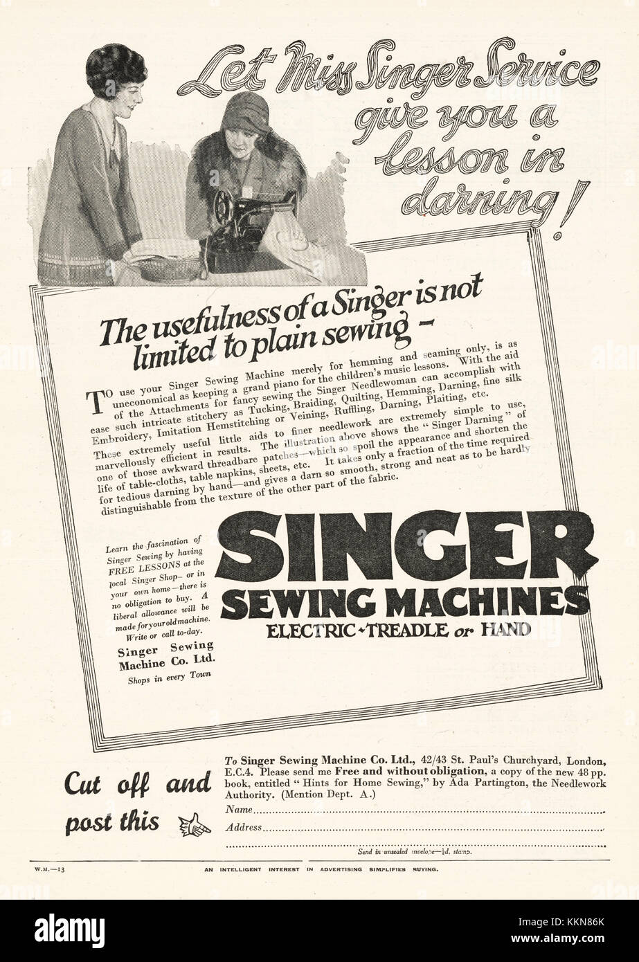 Singer sewing advert hi-res stock photography and images - Alamy