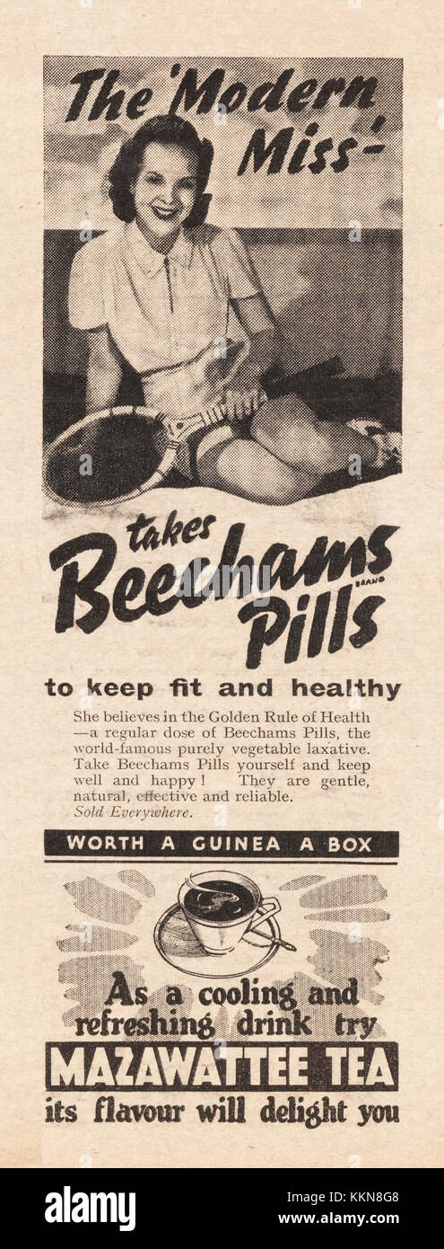 1939 UK Magazine Beechams Pills Advert Stock Photo - Alamy