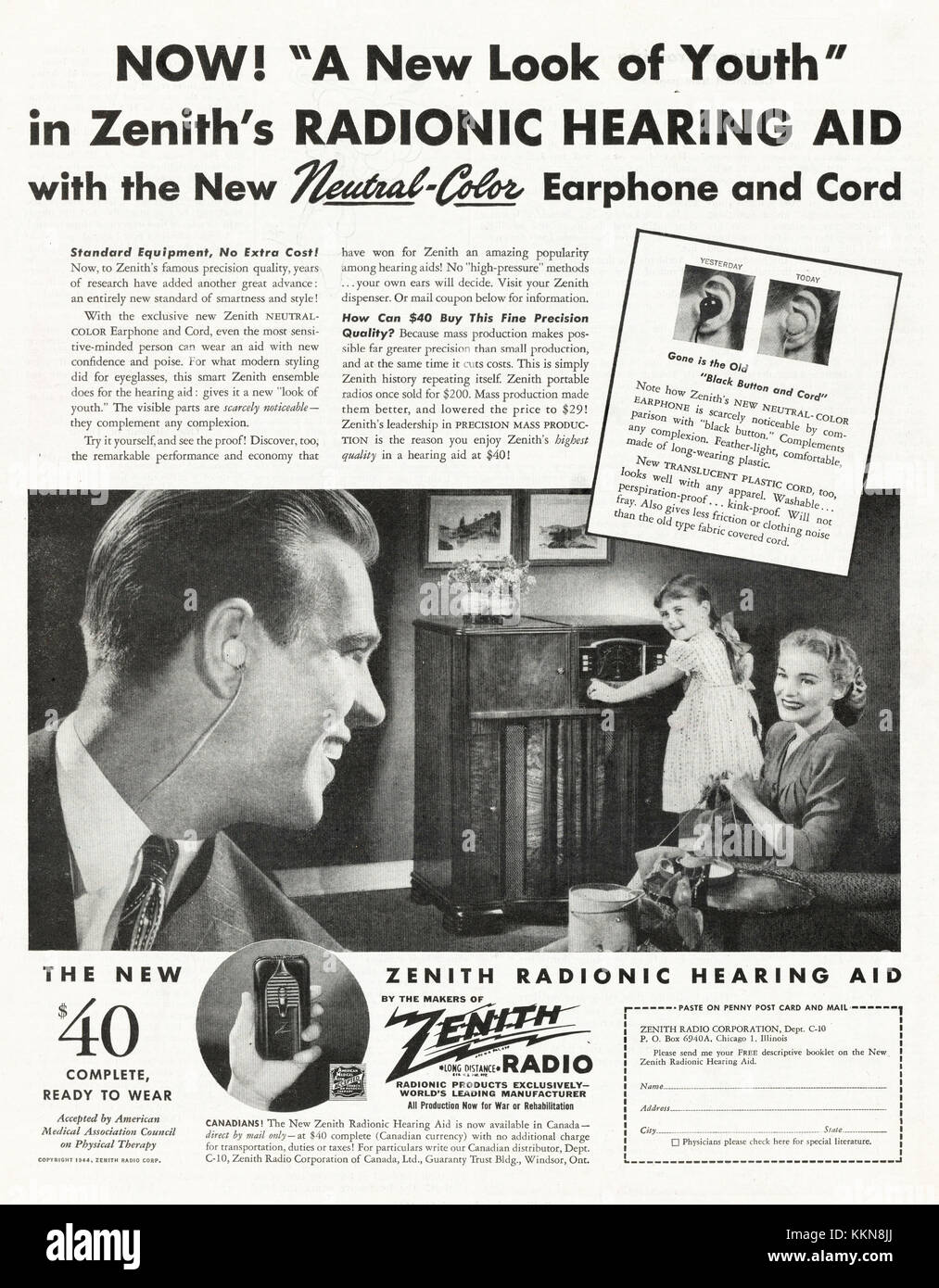 1943 U.S. Magazine Zenith Radio Advert Stock Photo - Alamy