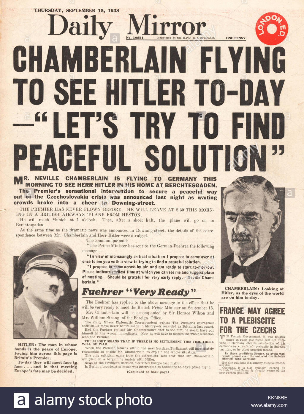 Chamberlain Hitler Berchtesgaden Stock Photos & Chamberlain Hitler ...