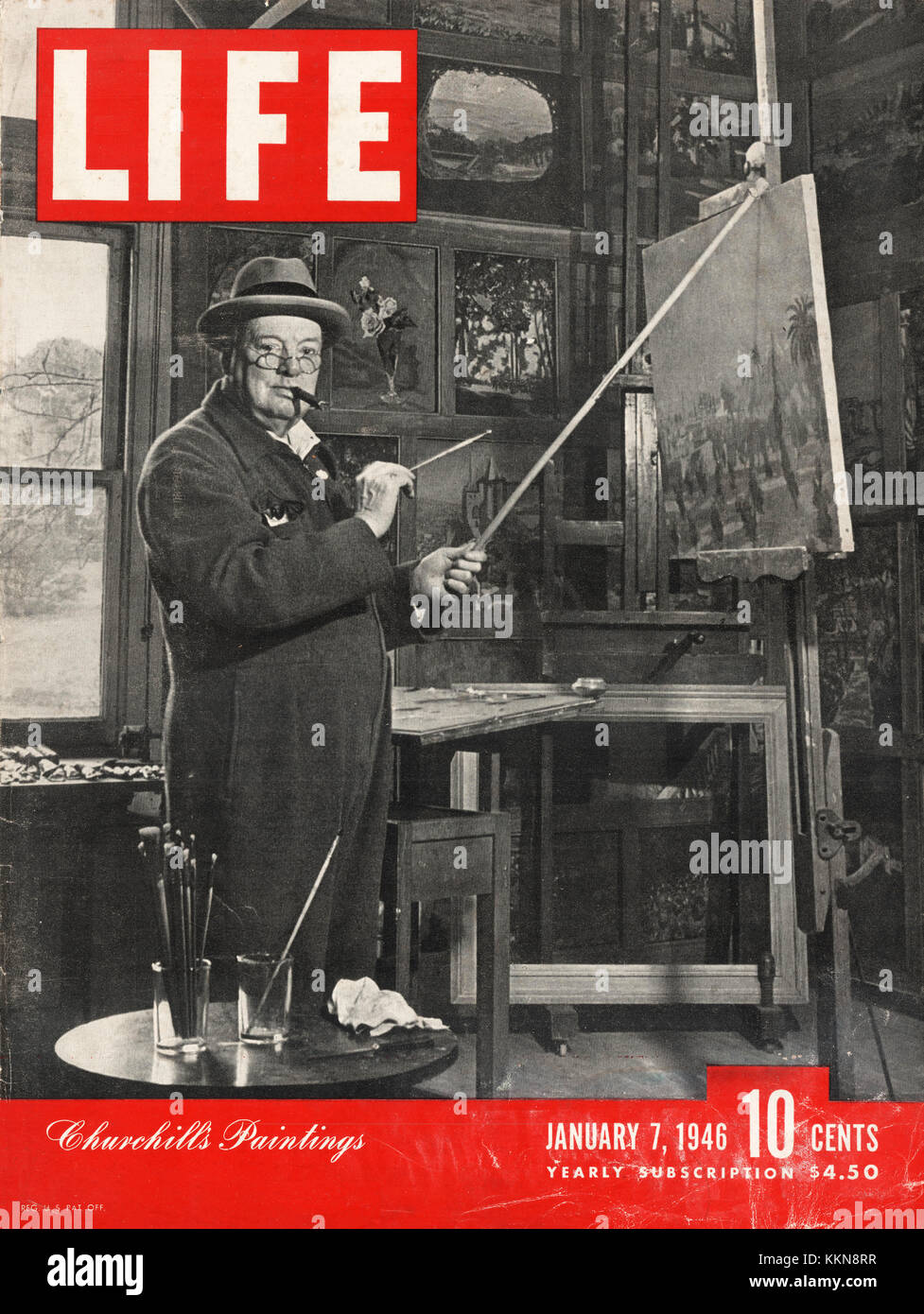 1946 Life Magazine Winston Churchill Painting Stock Photo - Alamy