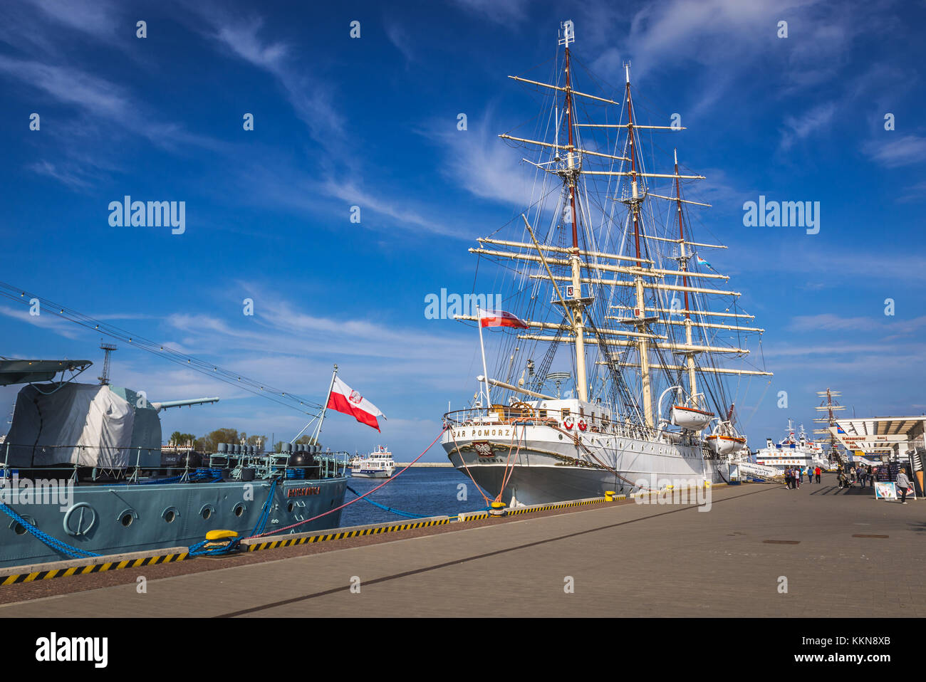 Ship museum Grom-class destroyer ORP Blyskawica (Thunderbolt) and ship ...