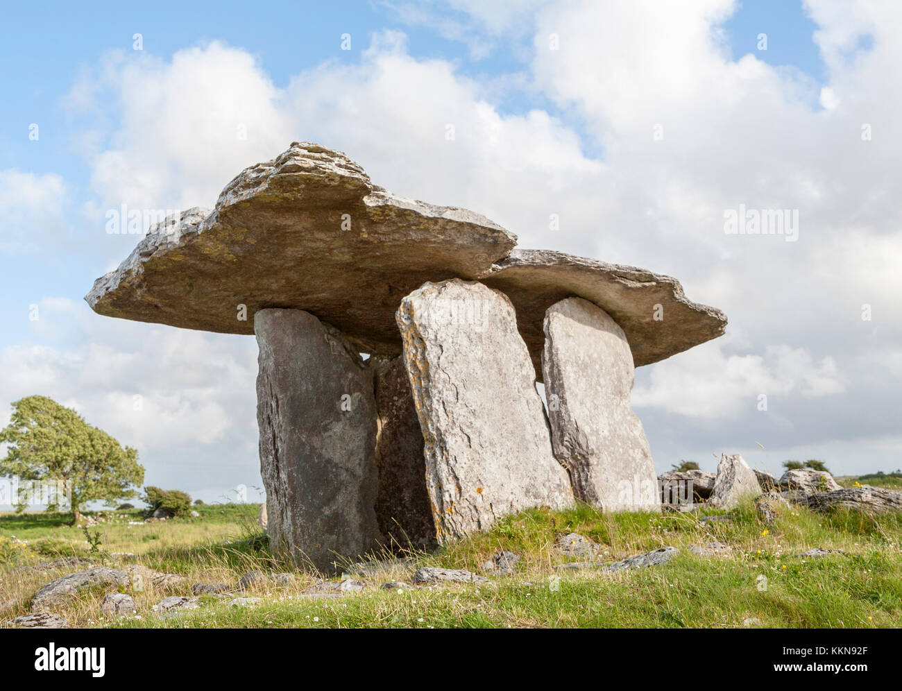 Neolithic Poulnabrone dolmen, the Burren, Kilcorney, County Clare ...