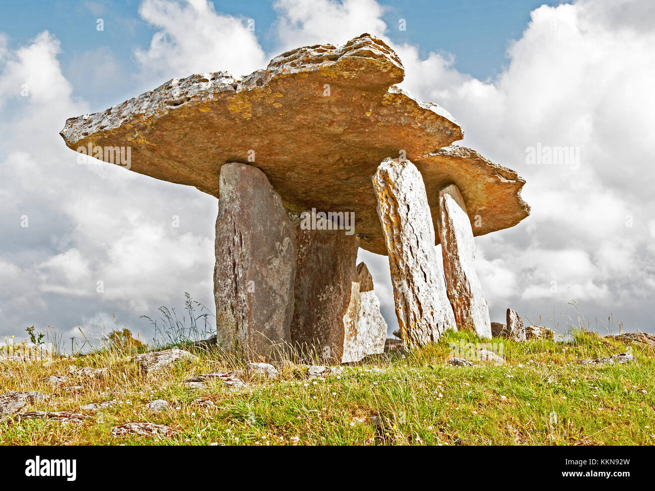 Neolithic Poulnabrone dolmen, the Burren, Kilcorney, County Clare ...