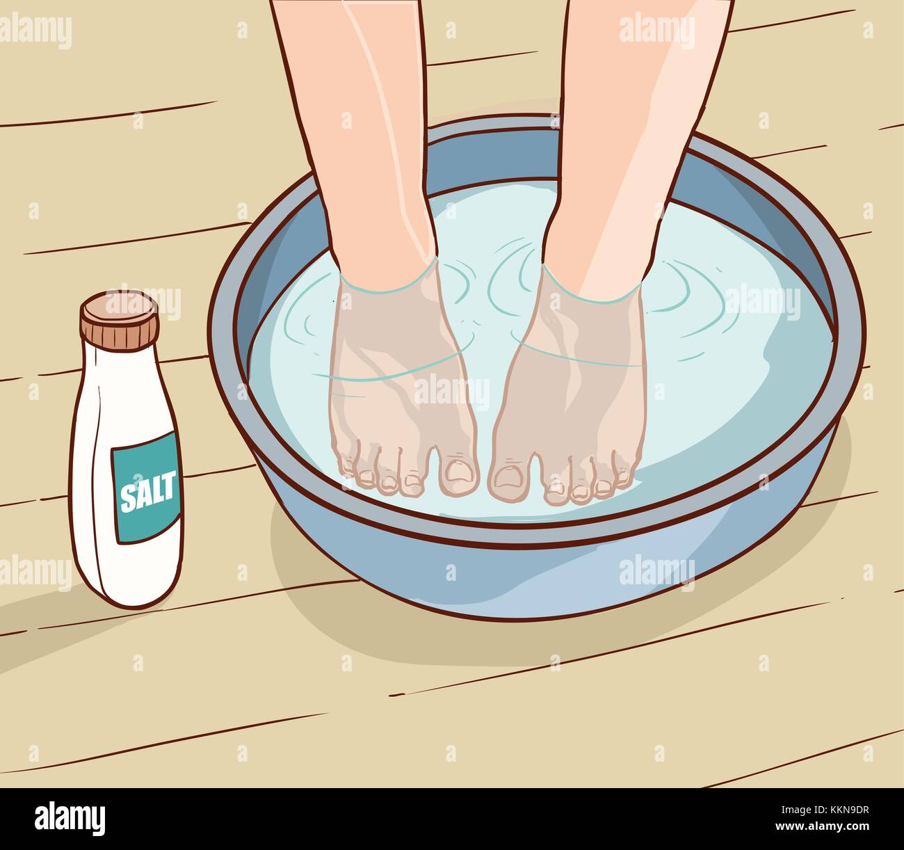 illustration of salt water treatment on the feet Stock Vector Image ...