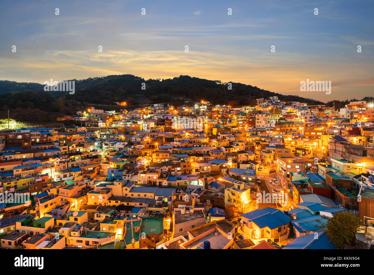 Gamcheon Culture Village at night in Busan, South Korea Stock Photo - Alamy