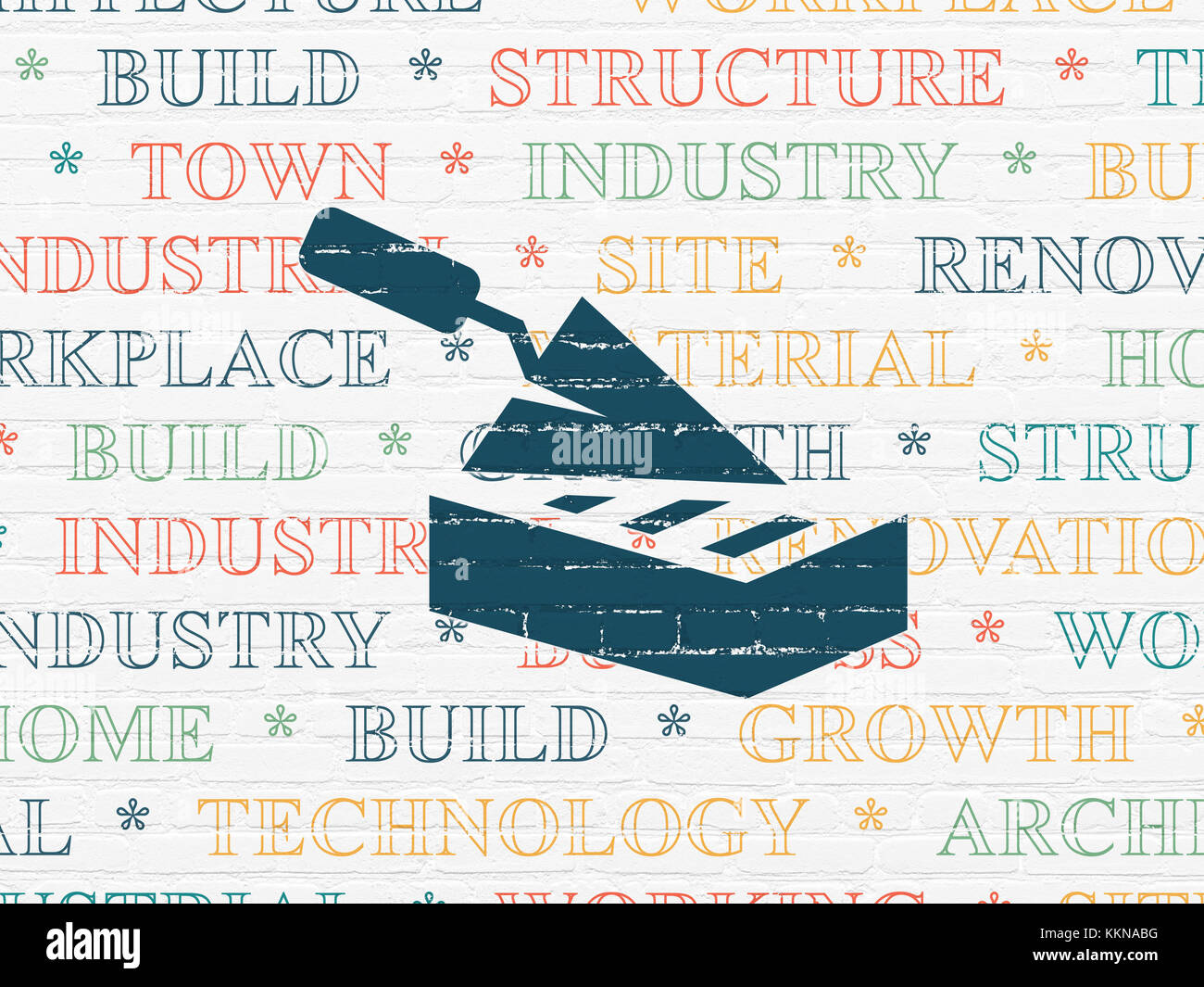 Building construction concept: Brick Wall on wall background Stock ...