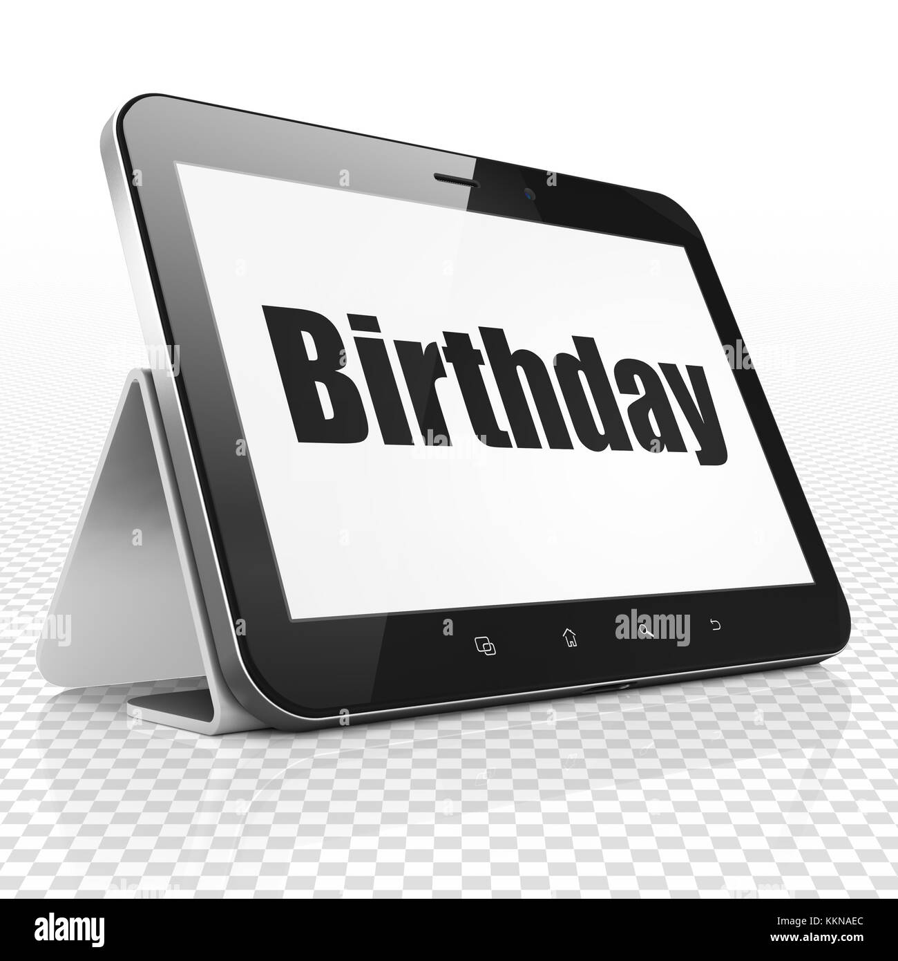 Entertainment, concept: Tablet Computer with Birthday on display Stock ...