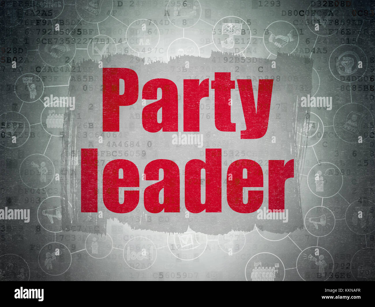 Political concept: Party Leader on Digital Data Paper background Stock ...